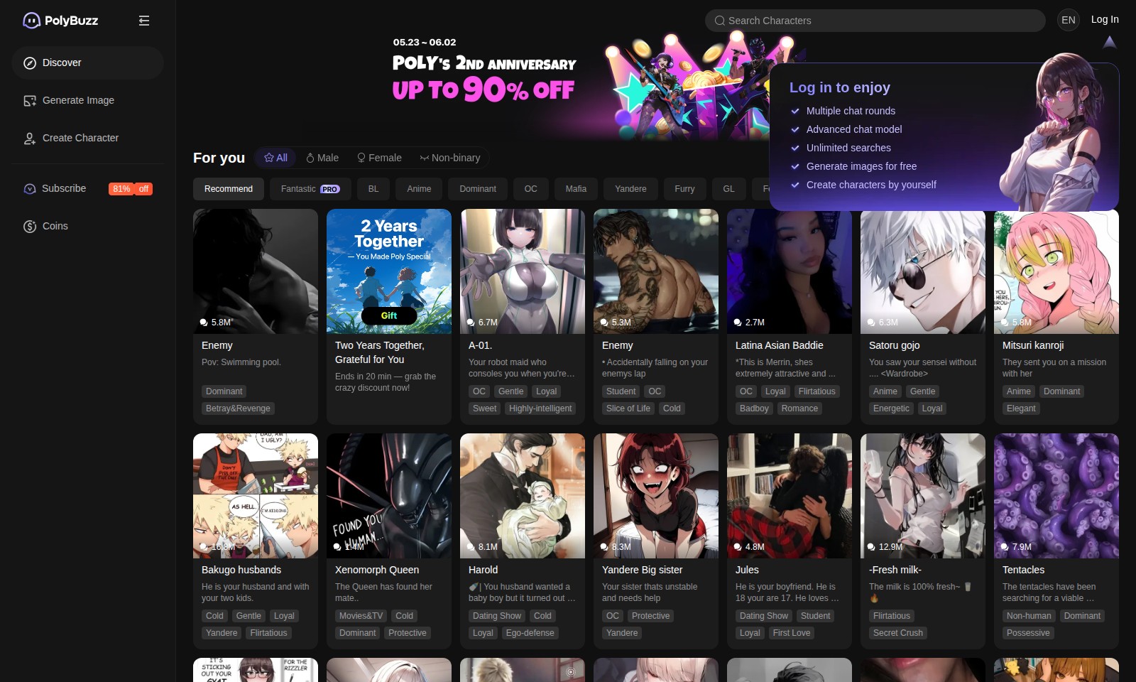 PolyBuzz: Tu Plataforma Definitiva de Chatbot AI. | Oeb.ai