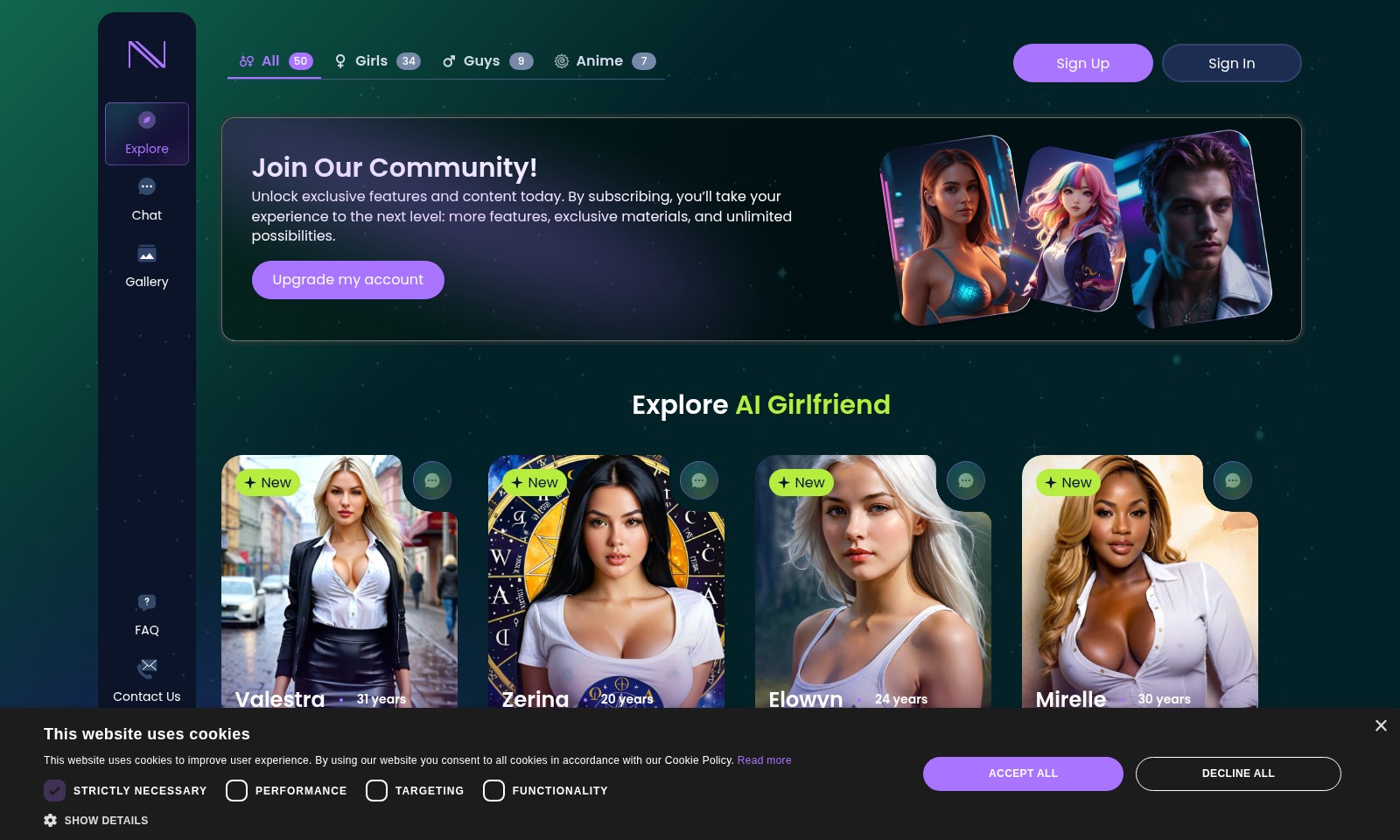 Tritt der AI-Freundin-Community bei. | Oeb.ai