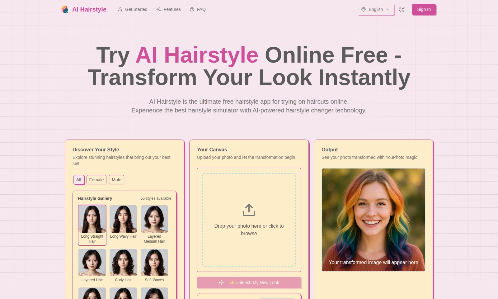 AI 헤어스타일 - 무료 헤어컷 시뮬레이터 | Oeb.ai